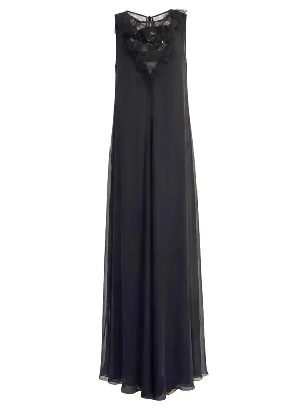 IRINA SCHROTTER Seraphine Ruffled Sequin-embellished Maxi Dress - Black