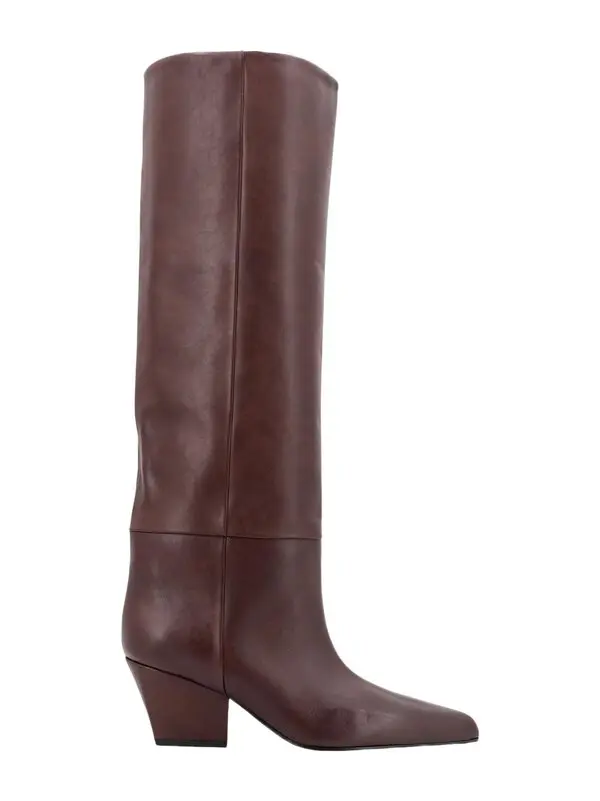 Paris Texas Pointed Toe Block Heel Boots - Red
