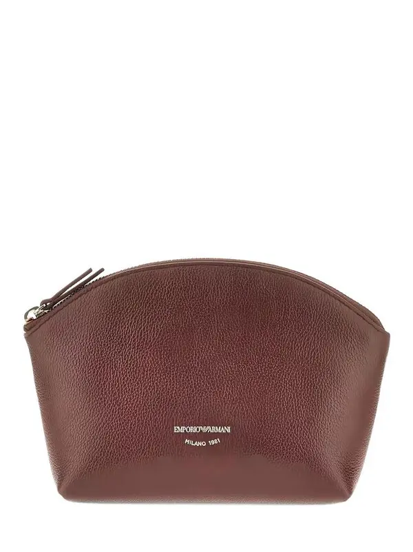 Emporio Armani Grained Leather Pouch - Red