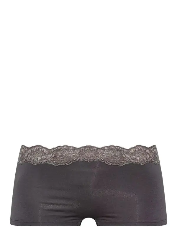 Hanro Lace-trimmed Boxer Shorts - Grey
