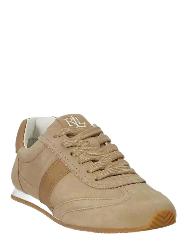 Ralph Lauren Dani Logo-embroidered Panelled Sneakers - Neutrals