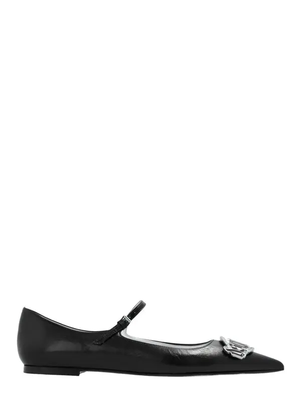 Dsquared2 Gothic Pointed-toe Ballet Flats - Black