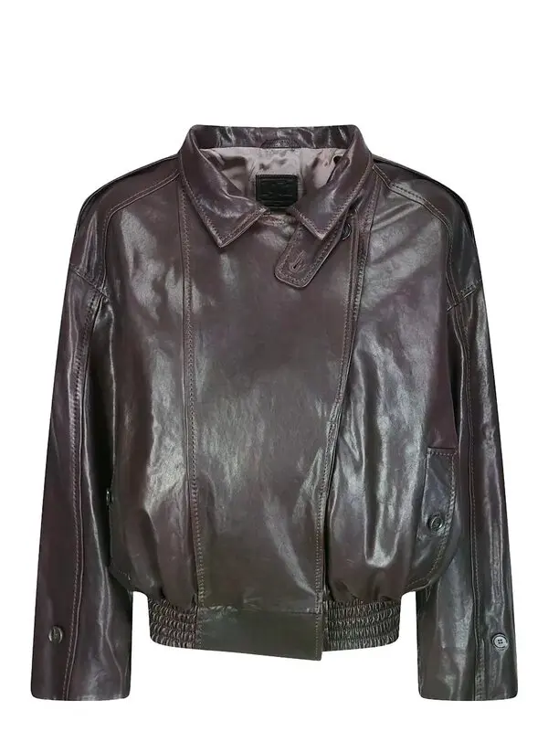 DESA 1972 Leather Bomber Jacket - Brown
