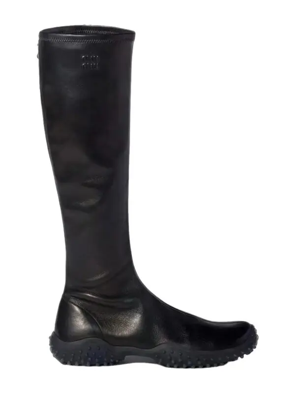 Miu Miu Stretch Nappa Leather Boots - Black