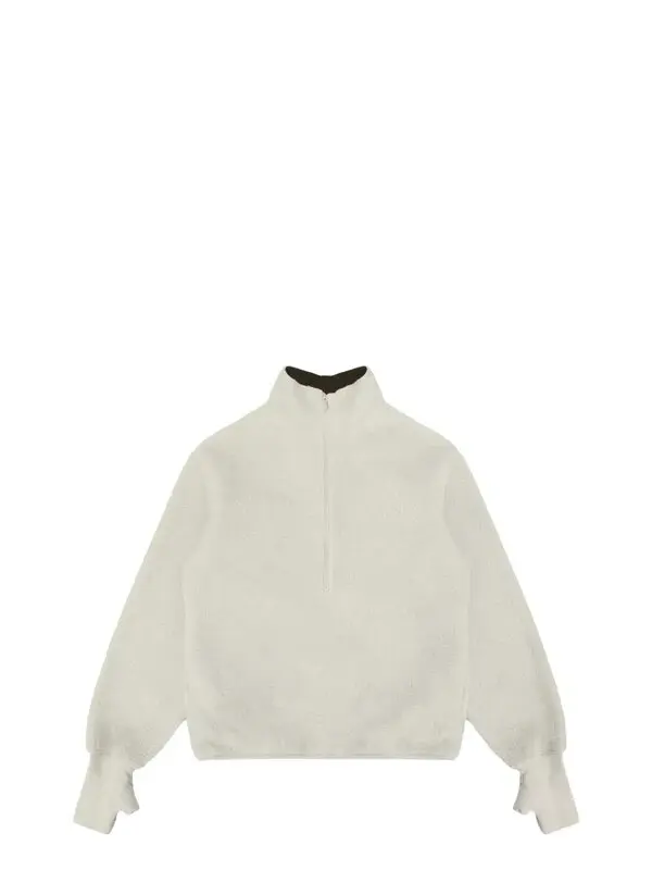 ENTIRE STUDIOS Fleece Quarter-zip Sweater - Neutrals