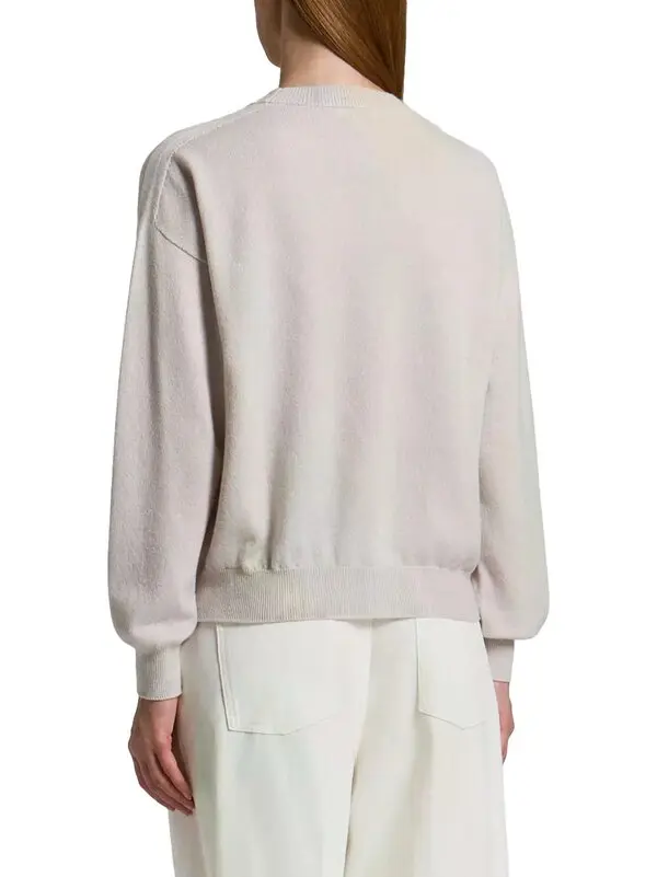Peserico Embellished Pocket Crew Neck Sweater - Neutrals
