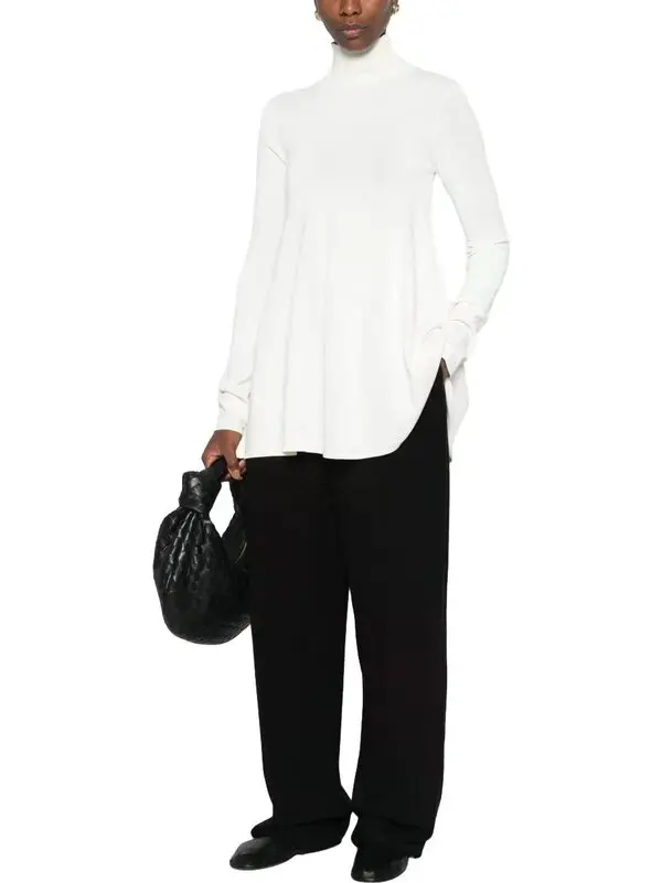 TOTEME Crepe Turtleneck Sweater - Neutrals