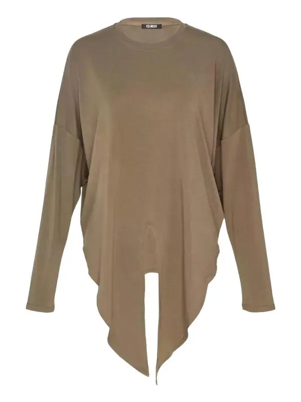CLUB21 COLLECTION Tie-front Fine Knit Top - Neutrals