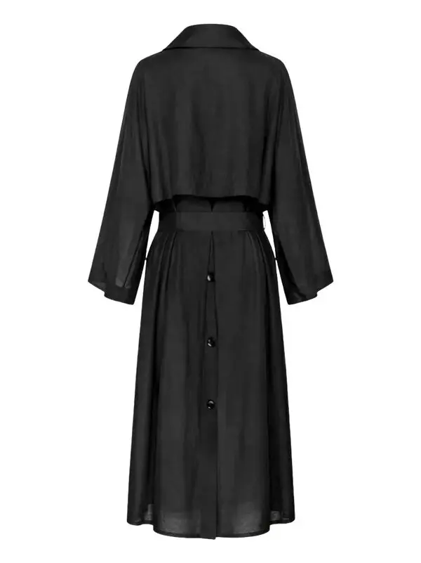 CLUB21 COLLECTION Margaux Silk-blend Coat - Black