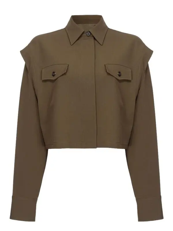 Pinko Collared Long-sleeved Shirt - Green