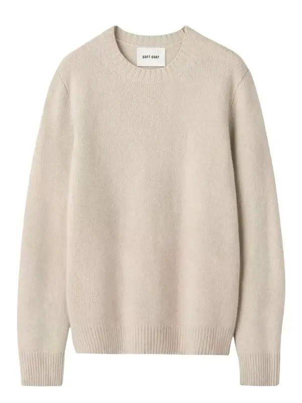 Soft Goat Crew Neck Cashmere Sweater - Neutrals
