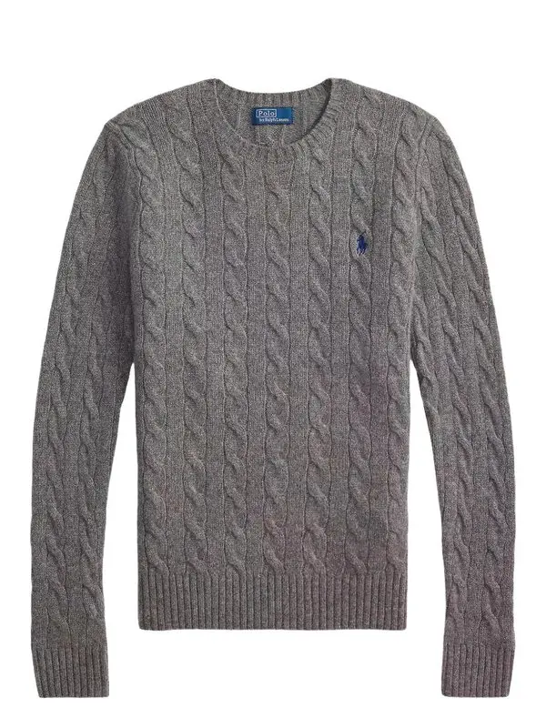 Polo Ralph Lauren Cable-knit Embroidered Logo Sweater - Grey