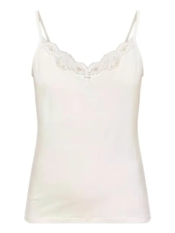 Hanro Dana Lace-trim Pajama Top - Neutrals