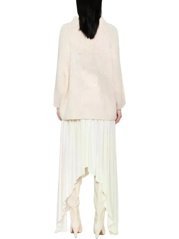 EMERSON RENALDI Ribbed-knit Batwing-sleeve Top - Neutrals