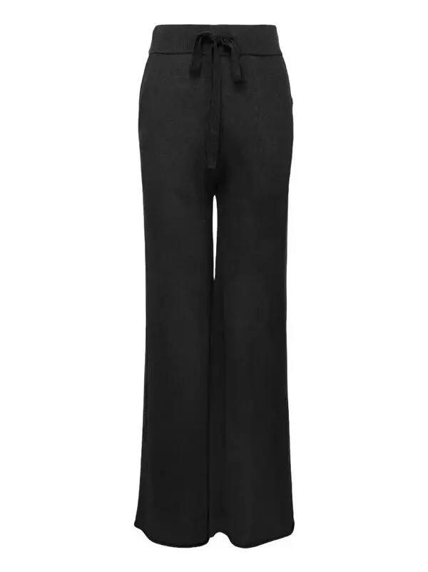 CLUB21 COLLECTION Knitted Wide-leg Track Pants - Black