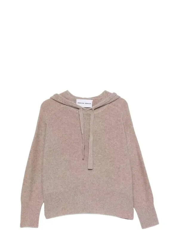 EMERSON RENALDI Knitted Hooded Sweater - Brown
