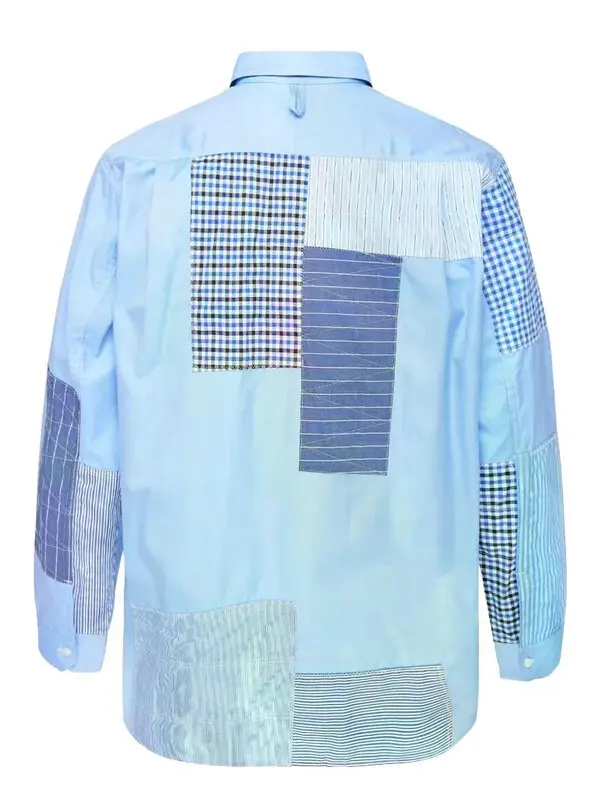Junya Watanabe Patchwork-design Long-sleeve Shirt - Blue