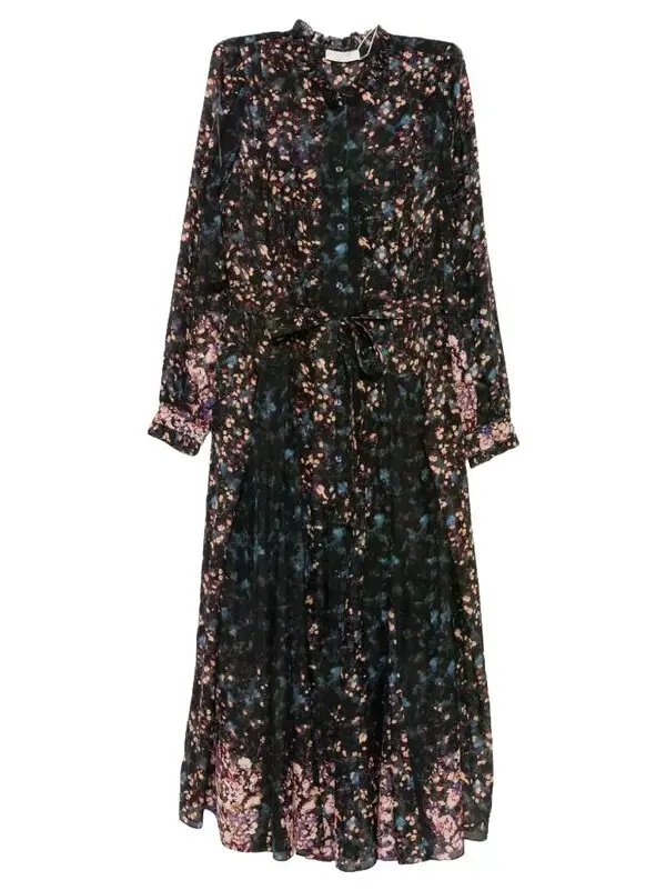 Ulla Johnson Tessa Floral-print Silk Midi Dress - Black