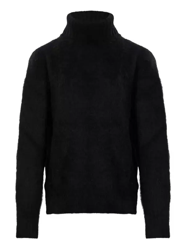 UMA WANG Roll Neck Brushed Sweater - Black