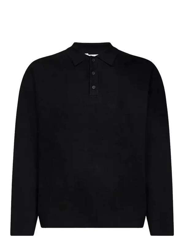 HEVO Mar Grande Long-sleeve Polo Shirt - Black