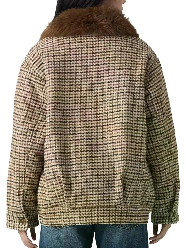 LEVI'S Billie Faux-fur Collar Houndstooth Jacket - Neutrals
