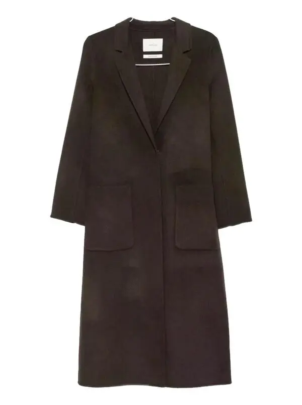 VICOLO Notched Lapels Patch Pocket Coat - Brown