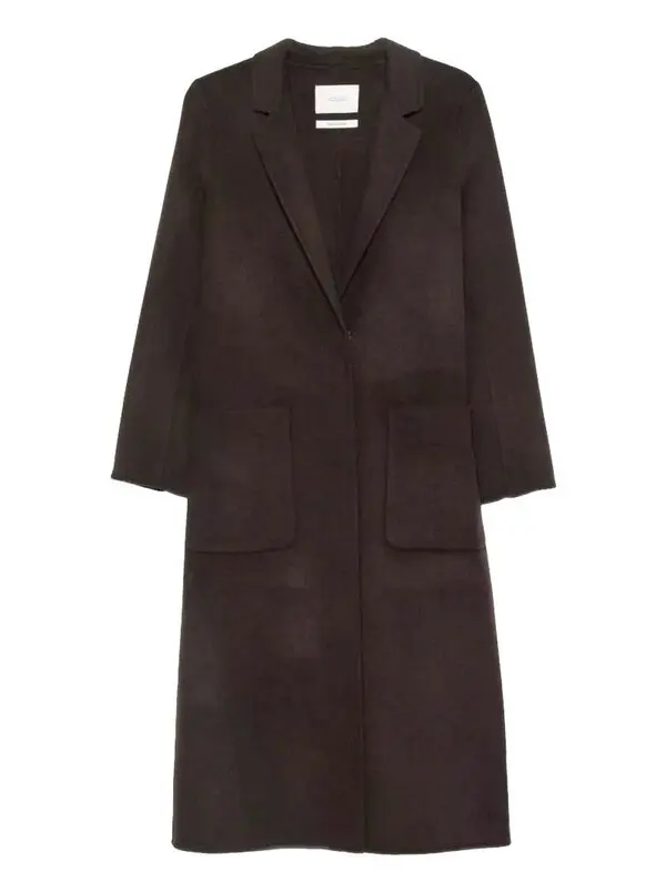 VICOLO Notched Lapels Patch Pocket Coat - Brown