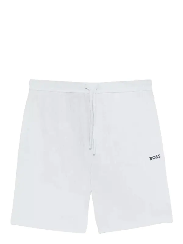 BOSS Logo Embroidered Shorts - Blue