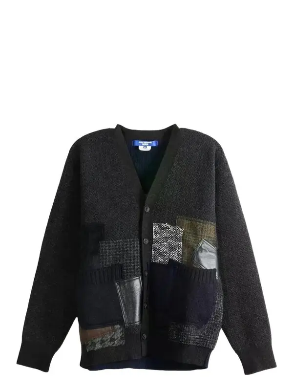 Junya Watanabe Patchwork V-neck Cardigan - Grey