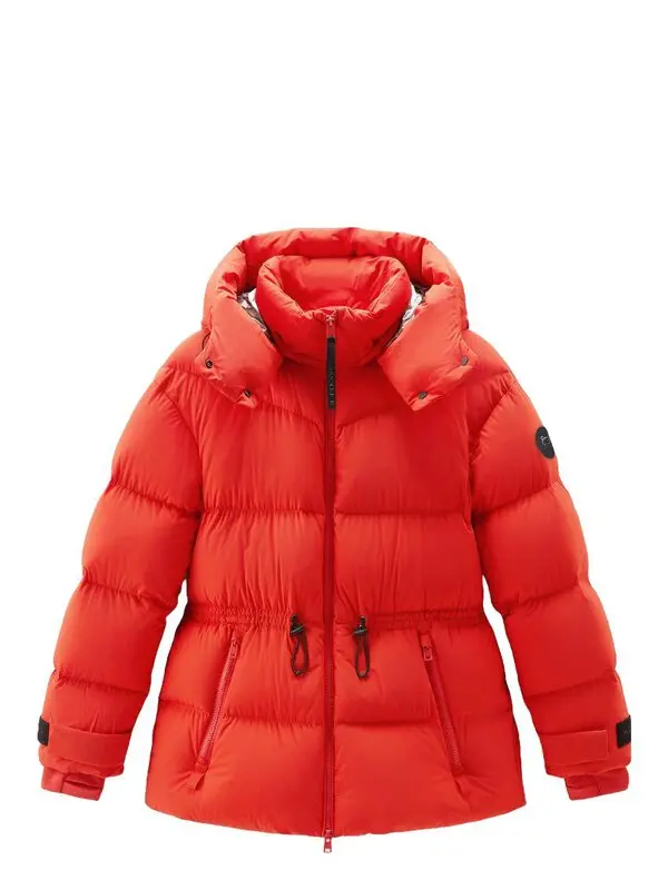Woolrich Matt Hooded Down Jacket - Red