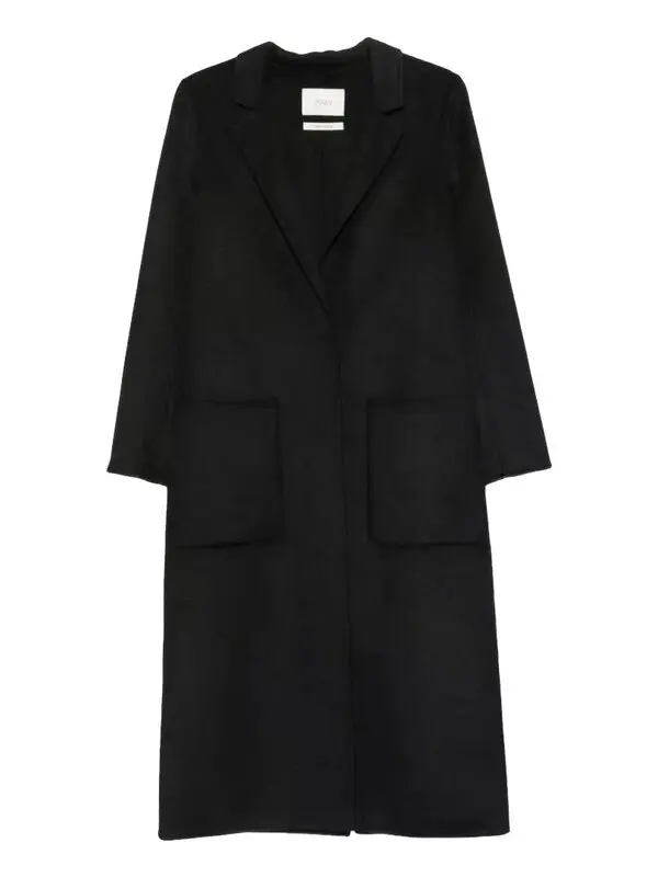 VICOLO Notched Lapels Single-breasted Coat - Black
