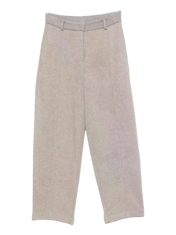 PANICALE Beige Knitted Straight-leg Trousers - Neutrals