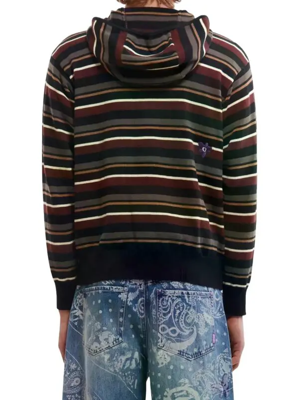 PERKS AND MINI Striped Zip-up Hoodie - Black