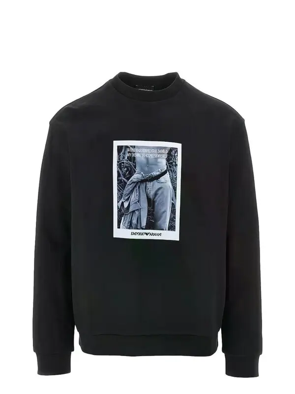 Emporio Armani Signature Capsule Graphic-print Sweatshirt - Black