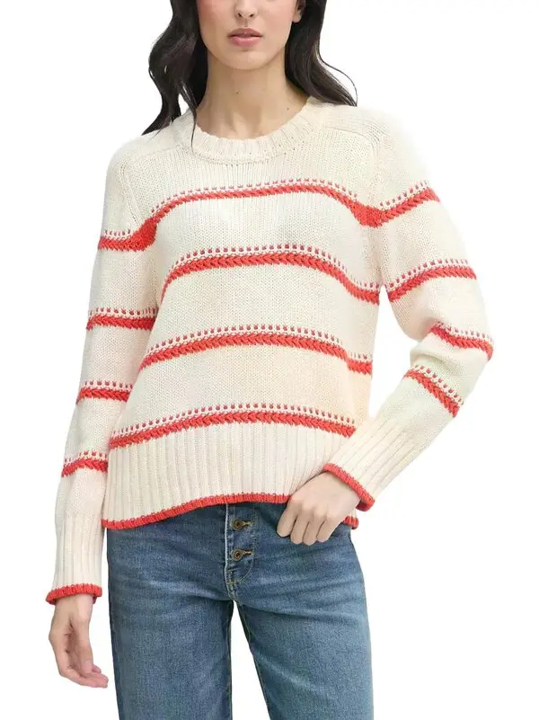 MOS MOSH Horizontal Stripe Crew Neck Sweater - Neutrals