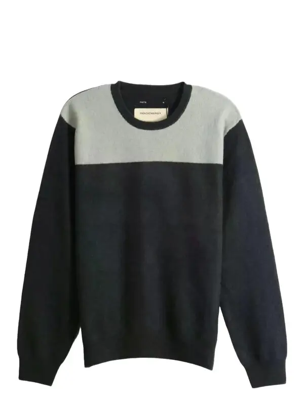 Frenckenberger Color-block Crew Neck Sweater - Grey