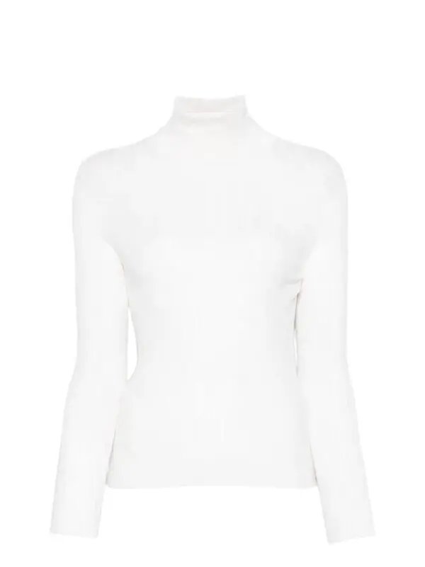 EMERSON RENALDI Ribbed Knit Roll Neck Sweater - Neutrals