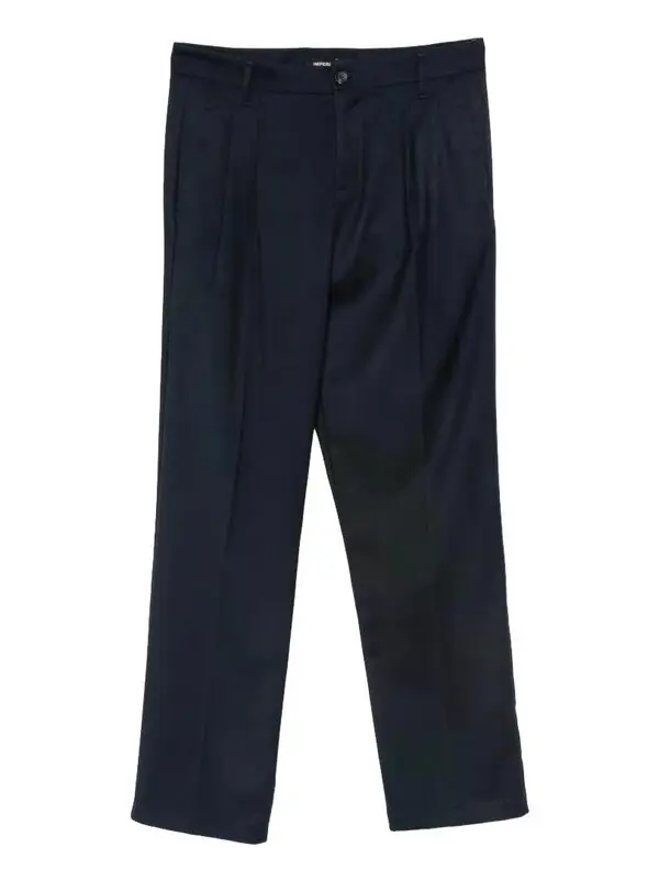 Imperial Pleated Straight-leg Trousers - Blue