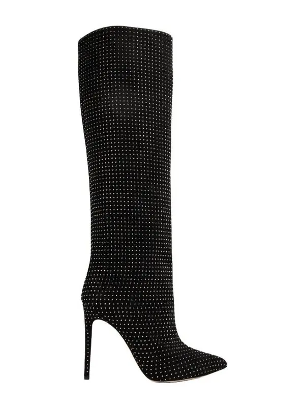 Paris Texas Holly 105mm Crystal-embellished Boots - Black