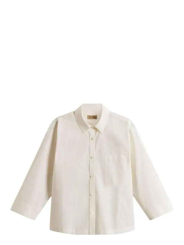 Woolrich Long Sleeve Shirt With Classic Collar - Beige