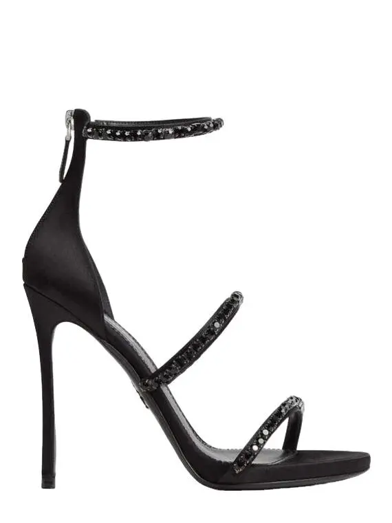Dsquared2 Rhinestone Embellished Stiletto Sandals - Black