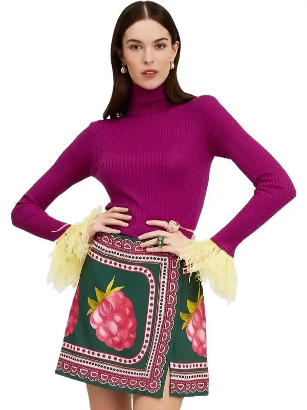 La DoubleJ Graphic Print Wrap Mini Skirt - Multicolor