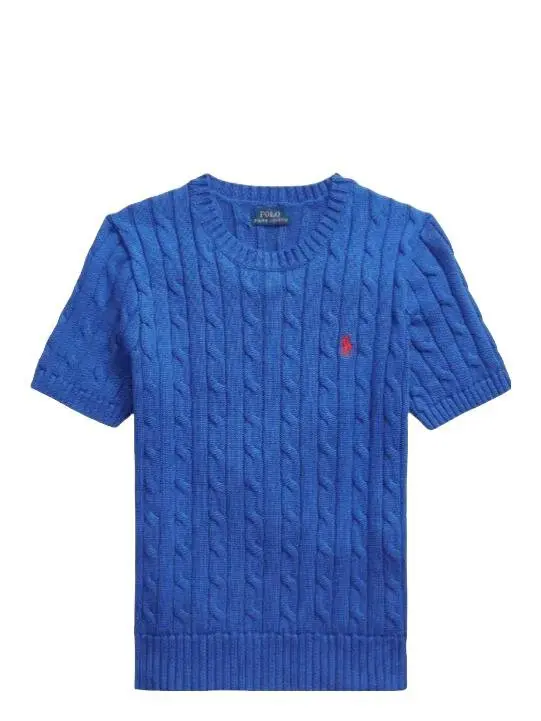 Polo Ralph Lauren Cable-knit Short-sleeve Top - Blue