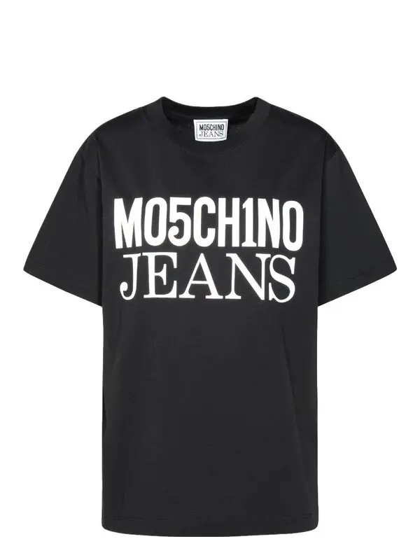 Moschino Logo Print Crewneck T-shirt - Black