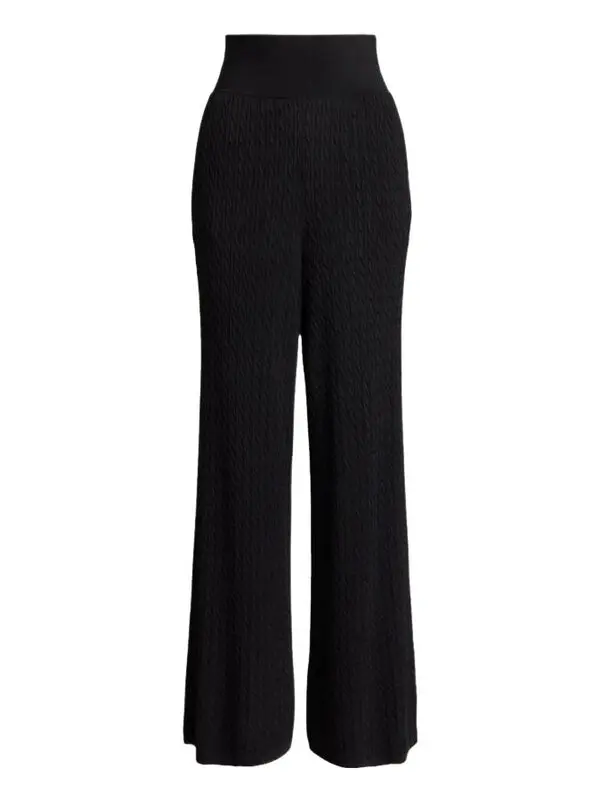 Polo Ralph Lauren Cable-knit Wide-leg Trousers - Black
