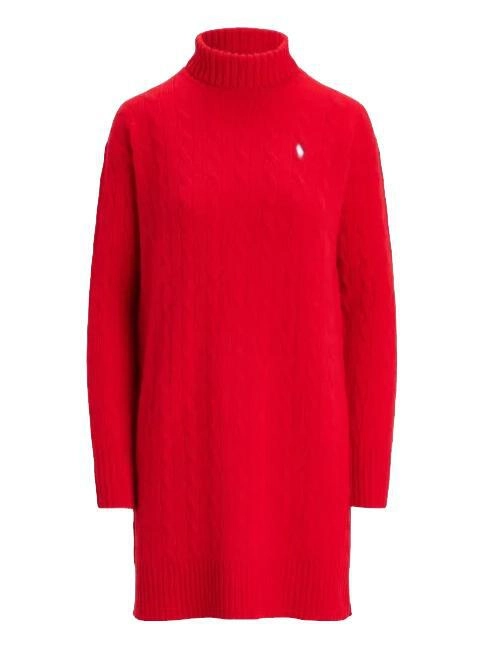 Polo Ralph Lauren Cable-knit Roll-neck Mini Dress - Red