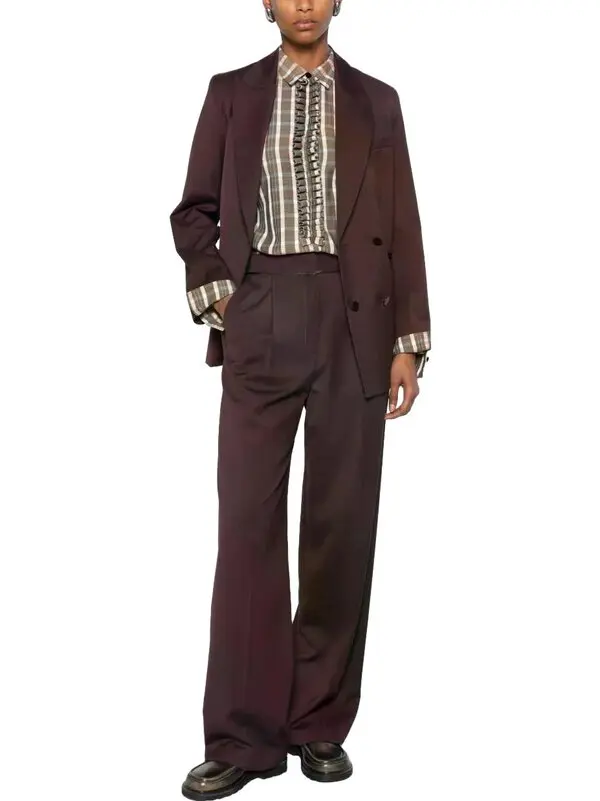 FORTE_FORTE Ruffled Check Shirt - Green
