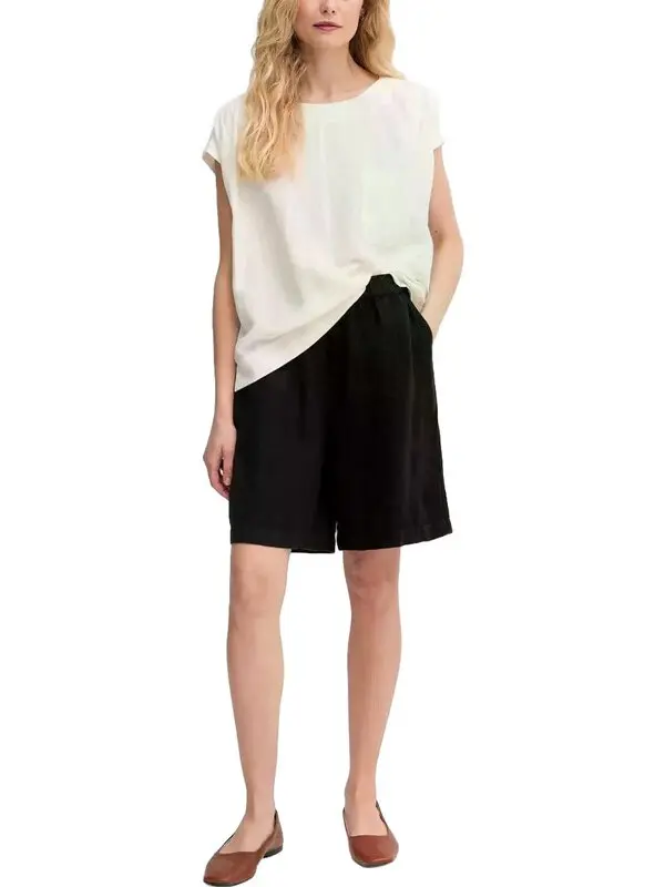 MOS MOSH Elasticated Linen Shorts - Black