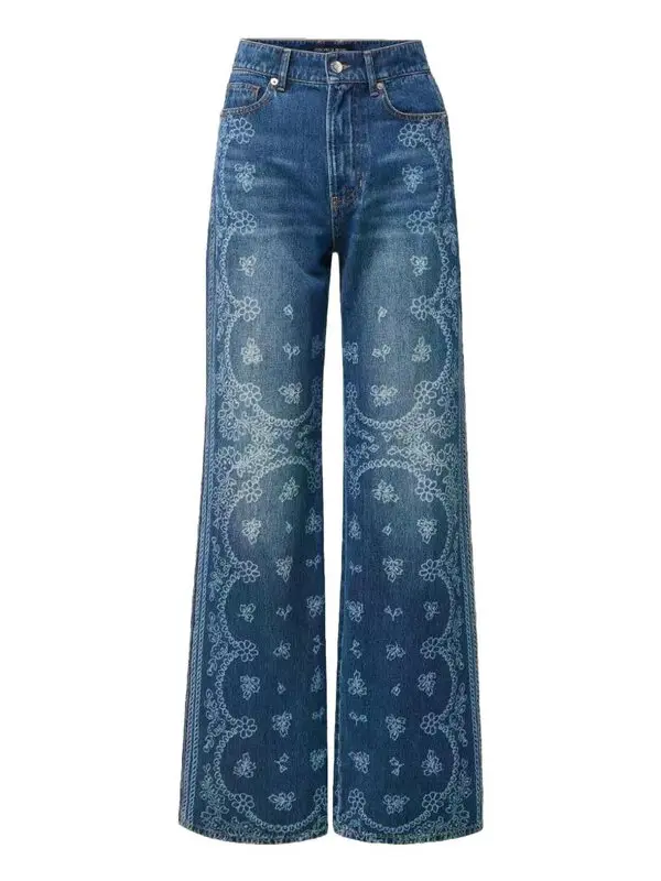 Veronica Beard Taylor Laser-print Jeans - Blue
