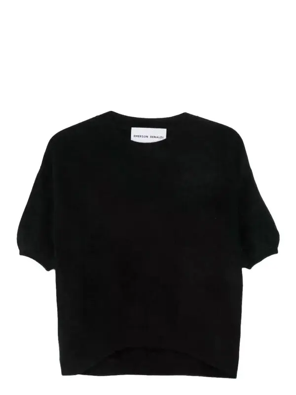 EMERSON RENALDI Cashmere Short Sleeve Sweater - Grey